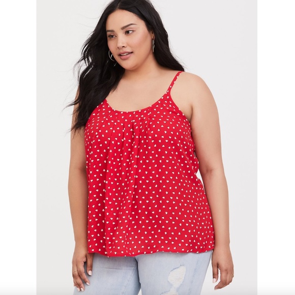 torrid | Tops | Torrid Red Heart Print Swing Cami Top | Poshmark